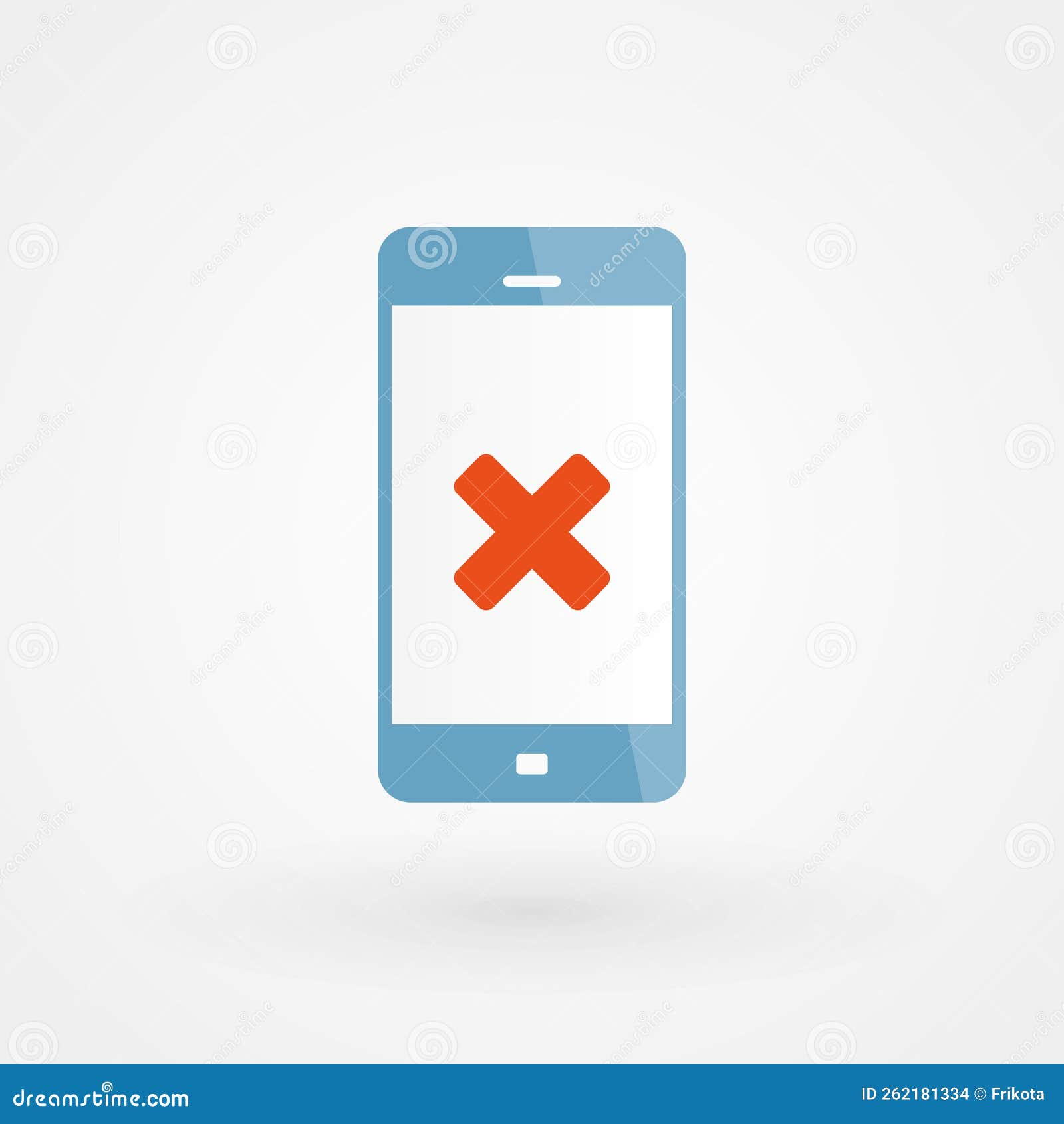 Smartphone and Wrong Icon. Concept of Wrong. Vector Illustration, Flat ...