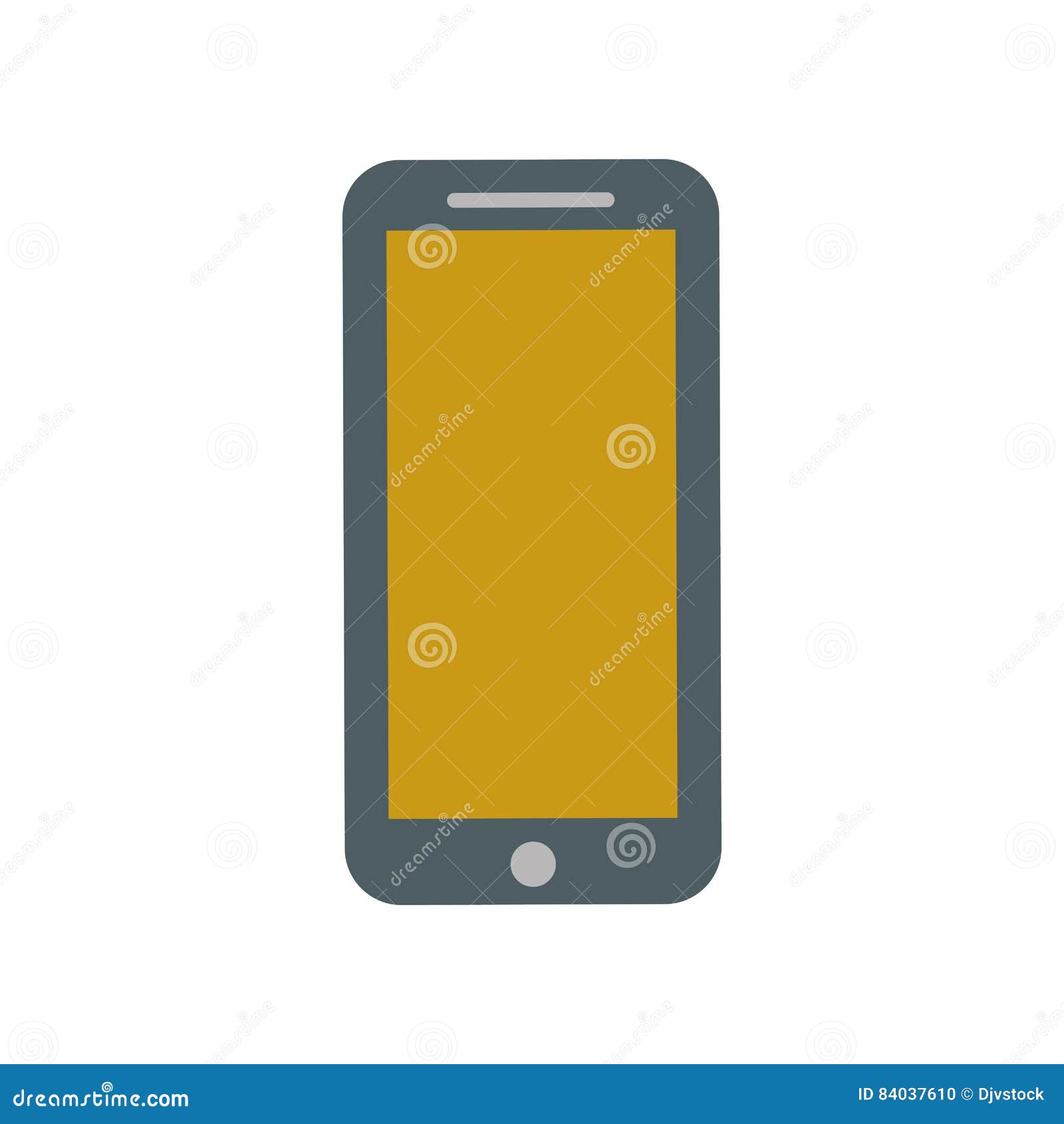 Smartphone Yellow Screen Technology Gadget Stock Illustration ...