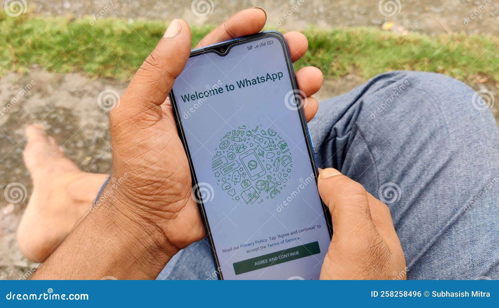 Smartphone in a Young Man S Hand and a WhatsApp Conversation. Chat ...