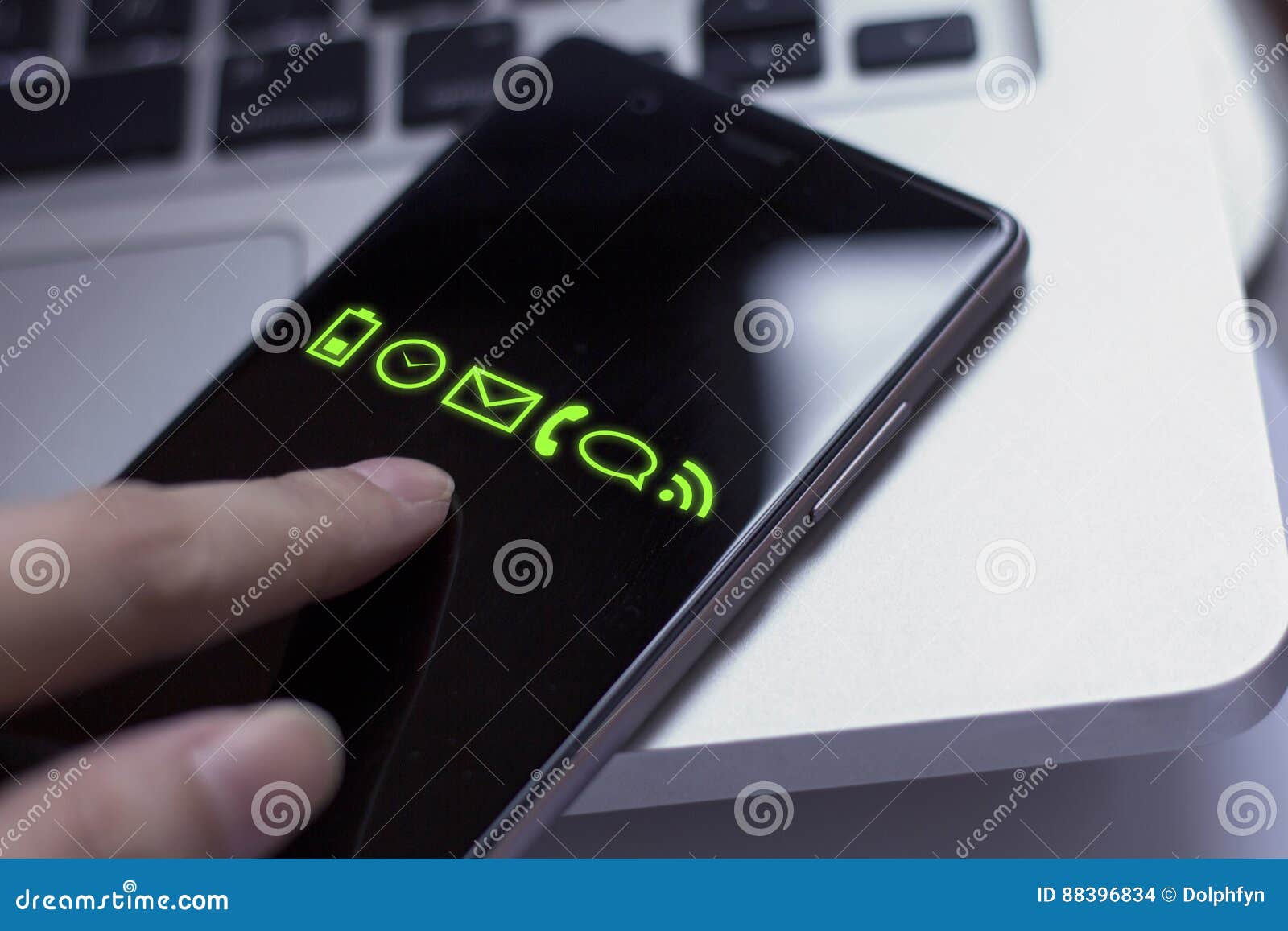 Smartphones with Application Icons Stock Photo - Image of sign, apps ...
