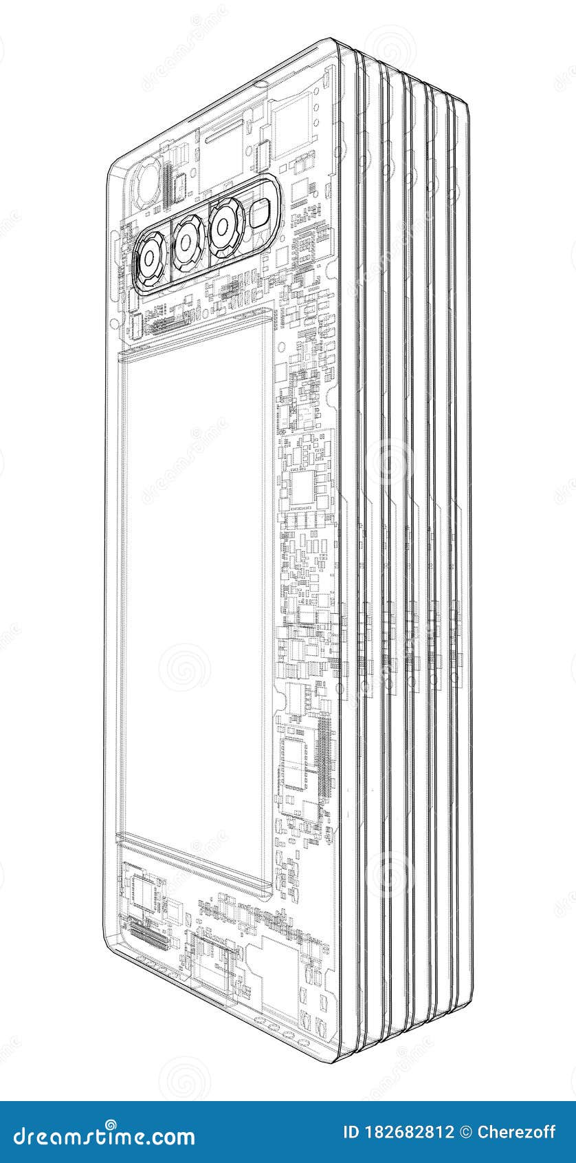 Smartphones Concept Outline. Vector Stock Vector - Illustration of ...