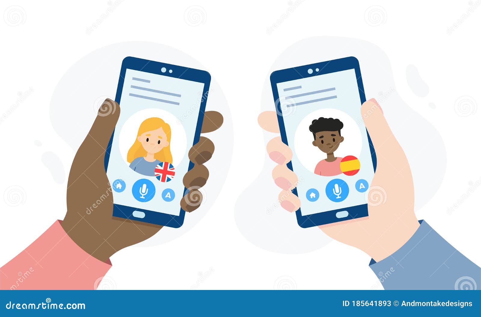 People Using an Online Translation App. Mobile Application for ...