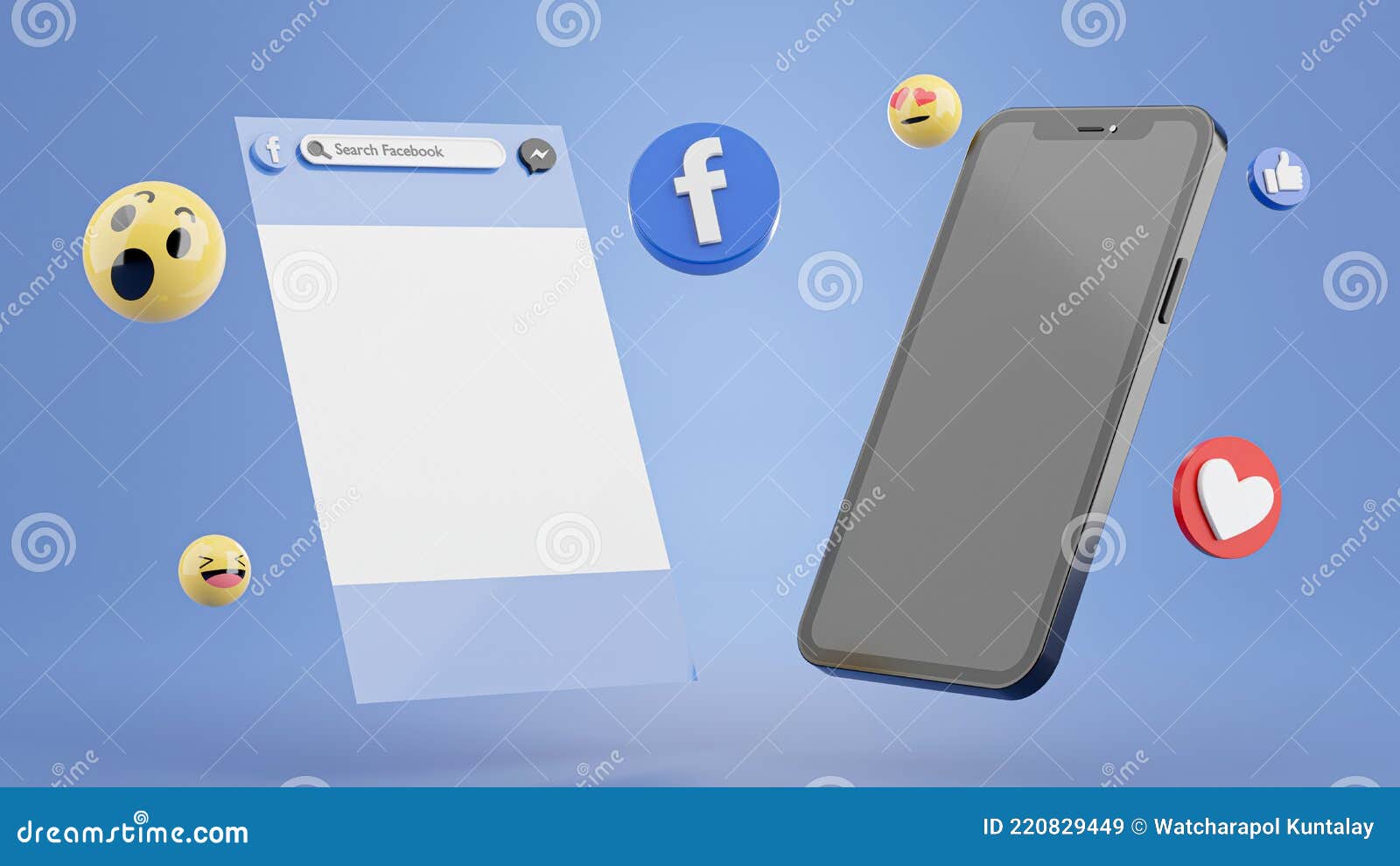 Smartphones with Facebook Icon Editorial Stock Image - Illustration of ...
