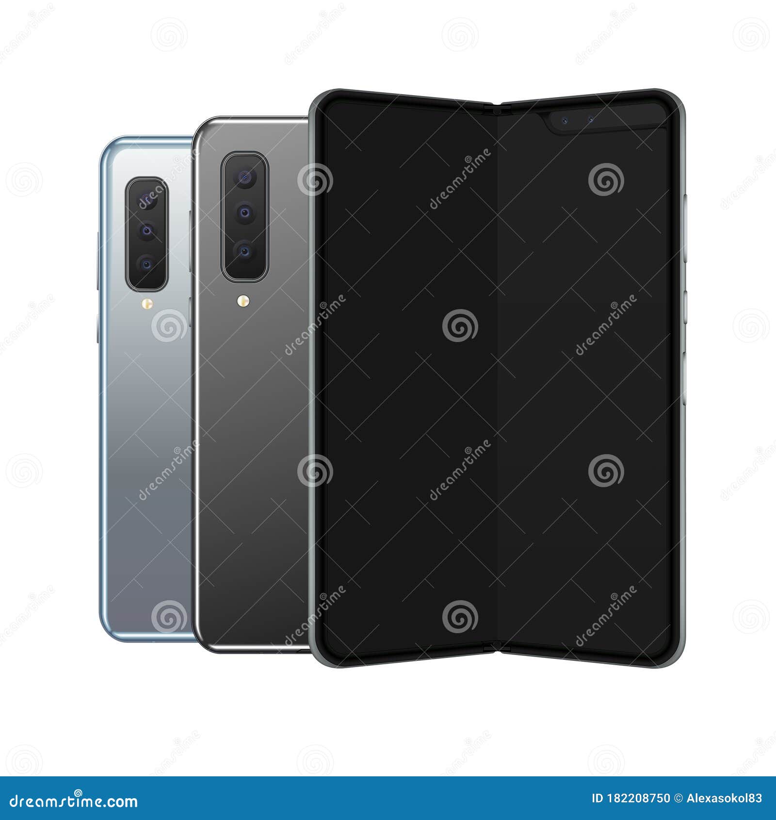 Smartphones. Front and Back View Illustration Stock Vector ...