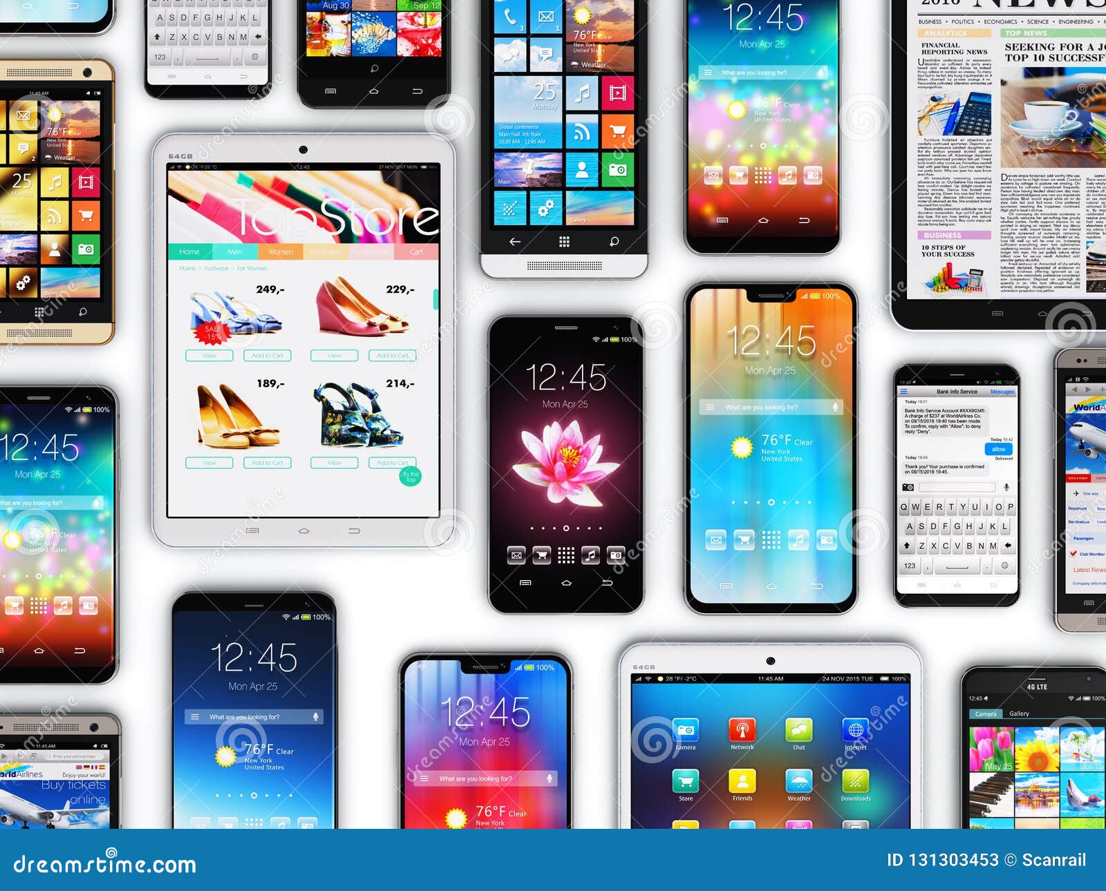 Smartphones, Handys Und Tablet-Computer Stock Abbildung - Illustration ...