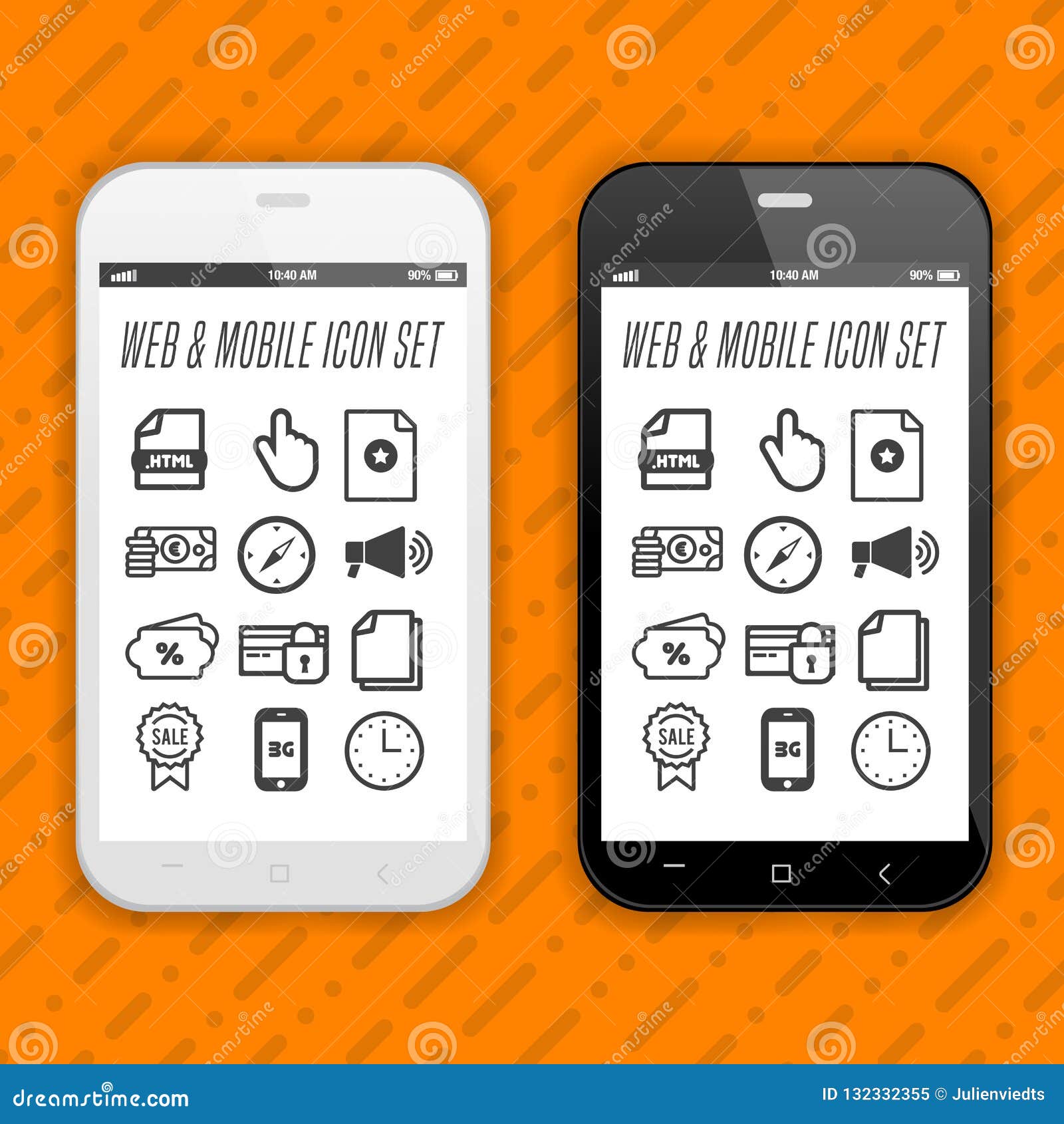 Smartphones with Icons, Applications. Mobile Phone Realistic Eps10 ...