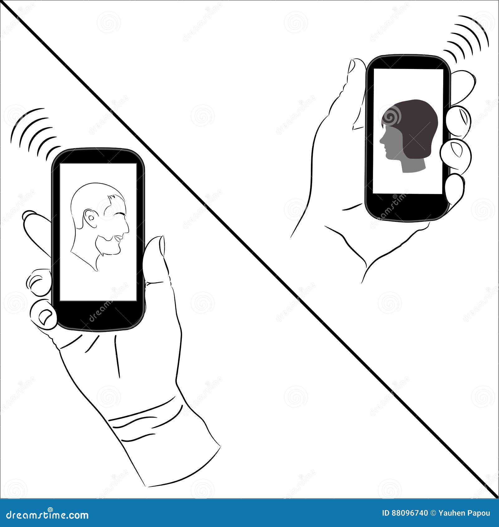 Smartphones Make Communication Easy Stock Vector - Illustration of ...