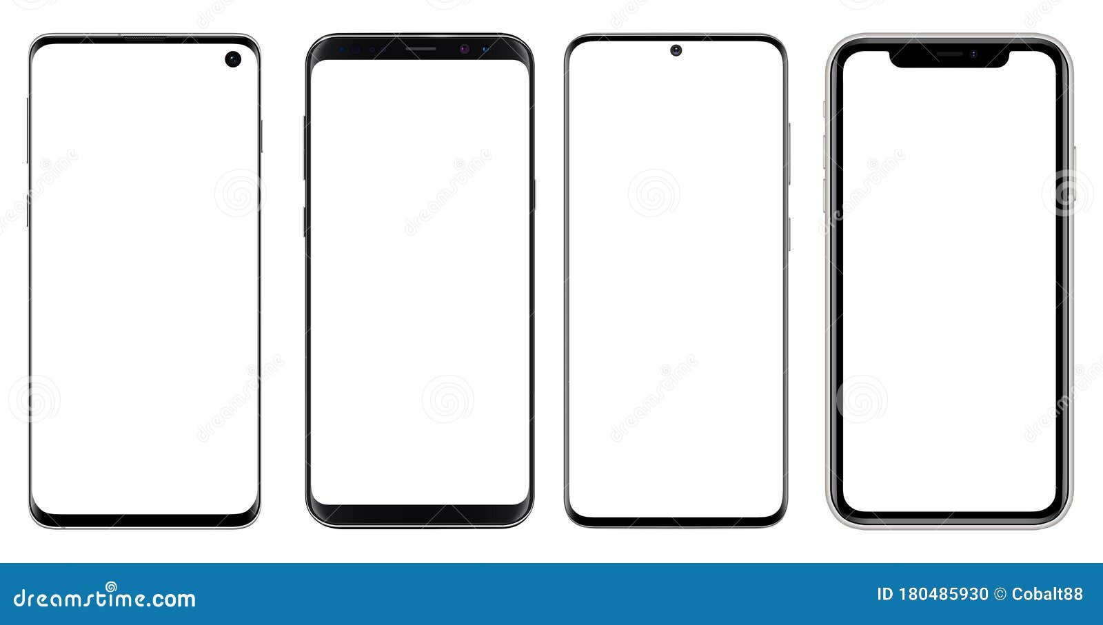 Smartphones, Mobile Phones Isolated Stock Vector - Illustration of ...