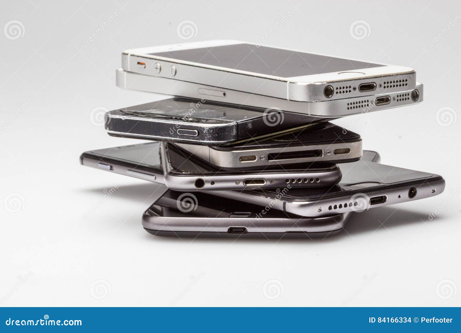 Smartphones are Placed One To Another, Laying on the Table Side is ...