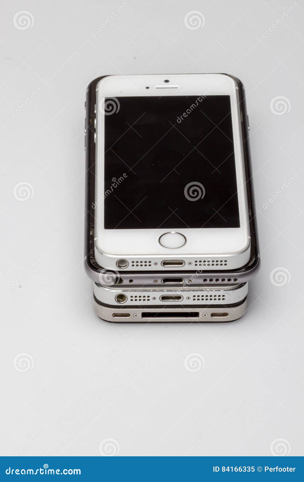 Smartphones are Placed One To Another, Laying on the Table Side is ...