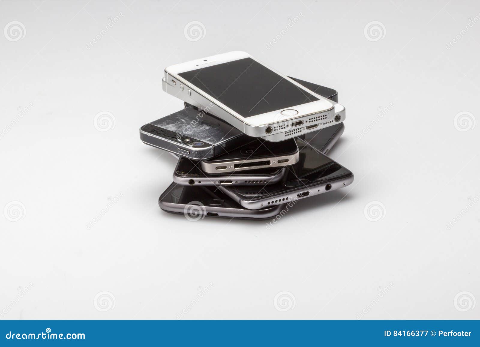 Smartphones are Placed One To Another, Laying on the Table Side is ...