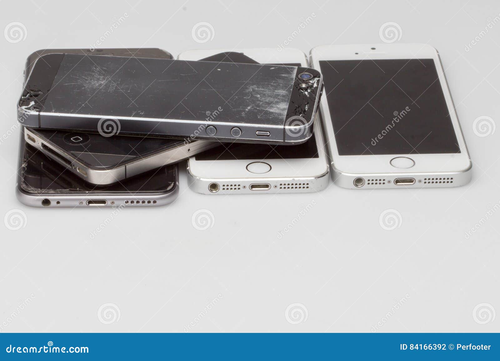 Smartphones are Placed One To Another, Laying on the Table Side is ...