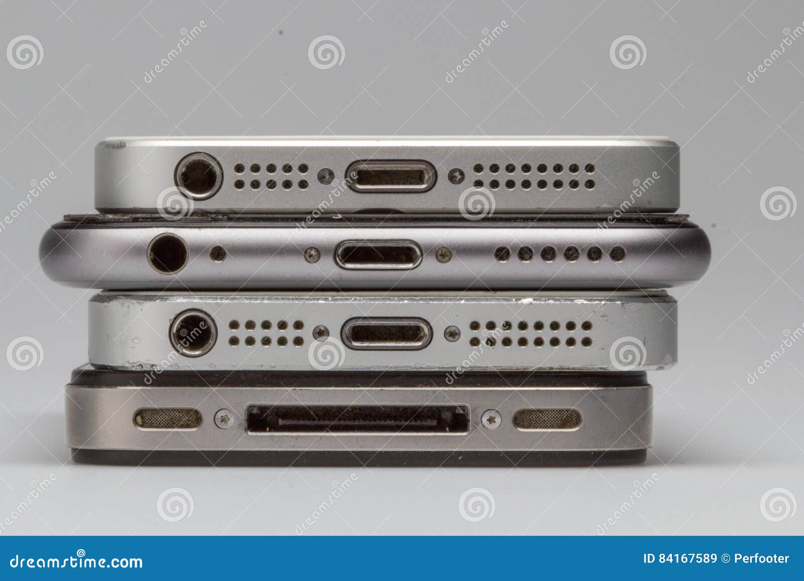 Smartphones are Placed One To Another, Laying on the Table Side is ...