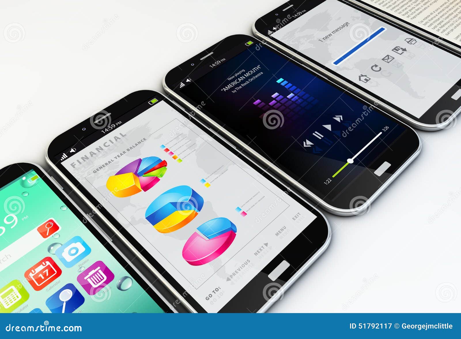 Smartphones screens stock illustration. Illustration of apps - 51792117