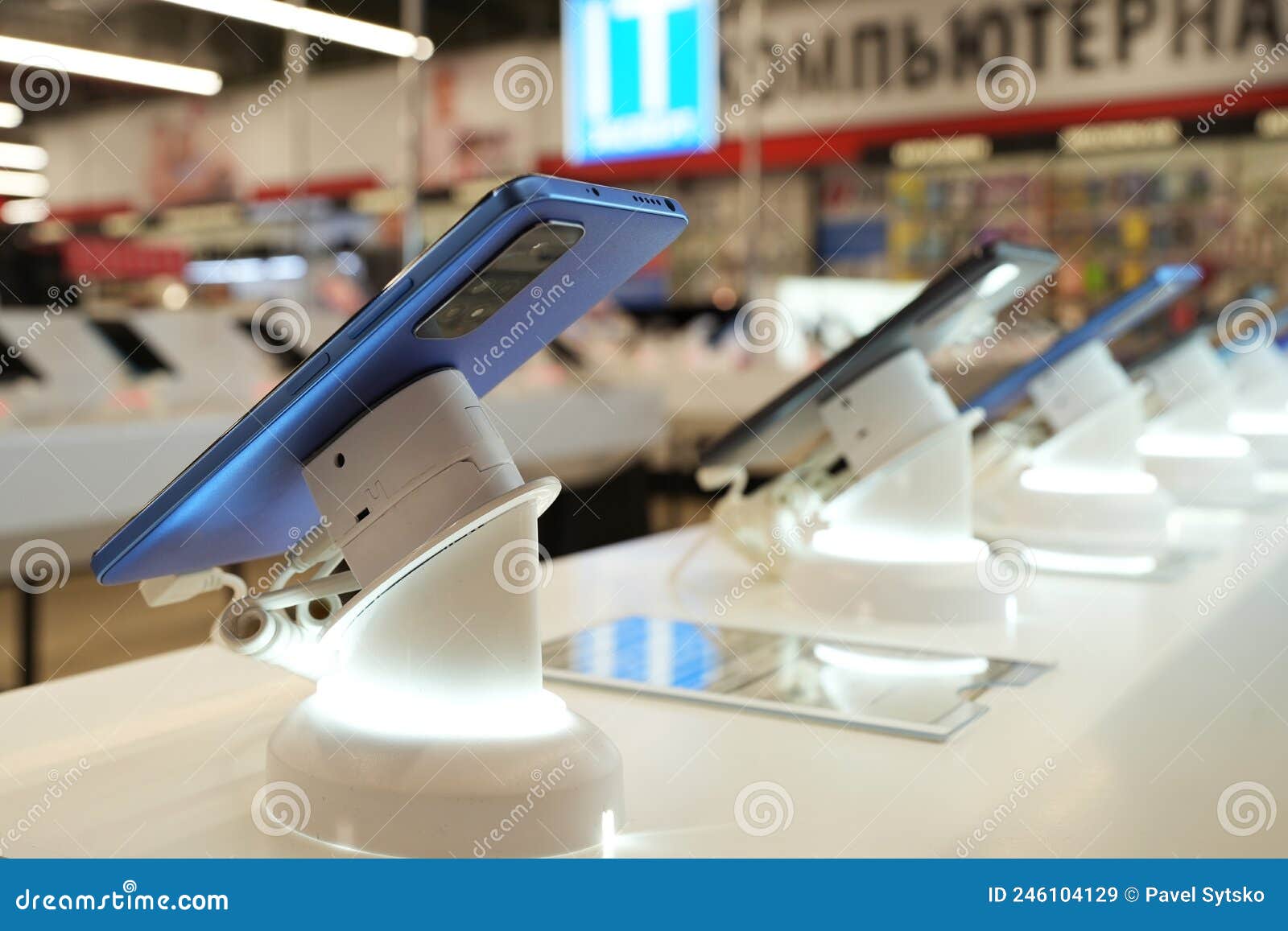 Smartphones are Sold in an Electronics Store. Stock Image - Image of ...