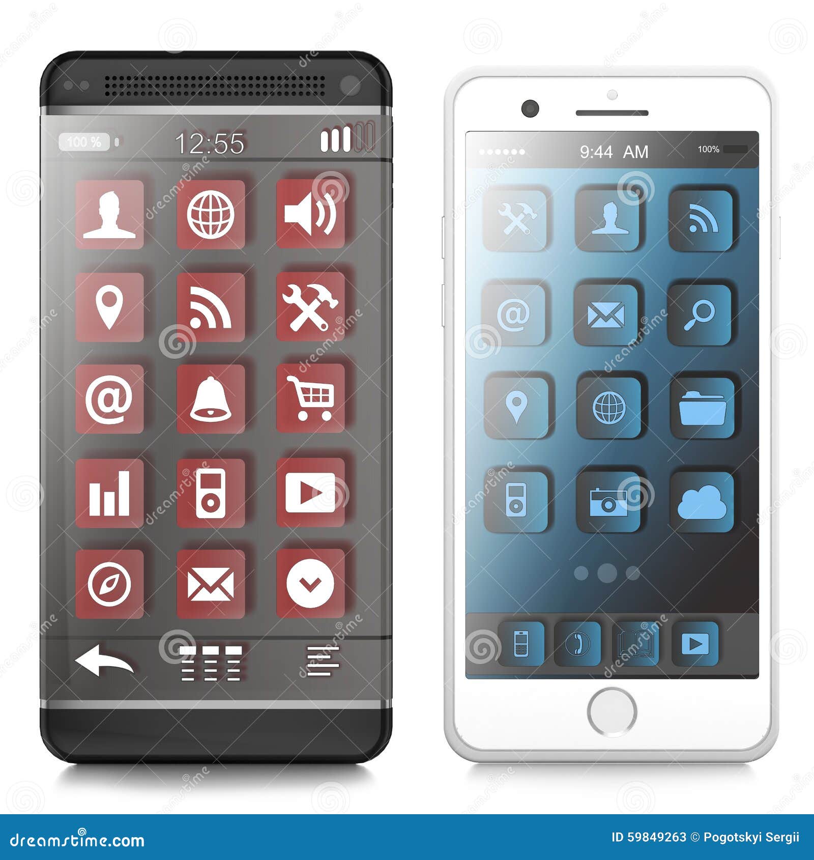 Smartphones stock illustration. Illustration of mail - 59849263