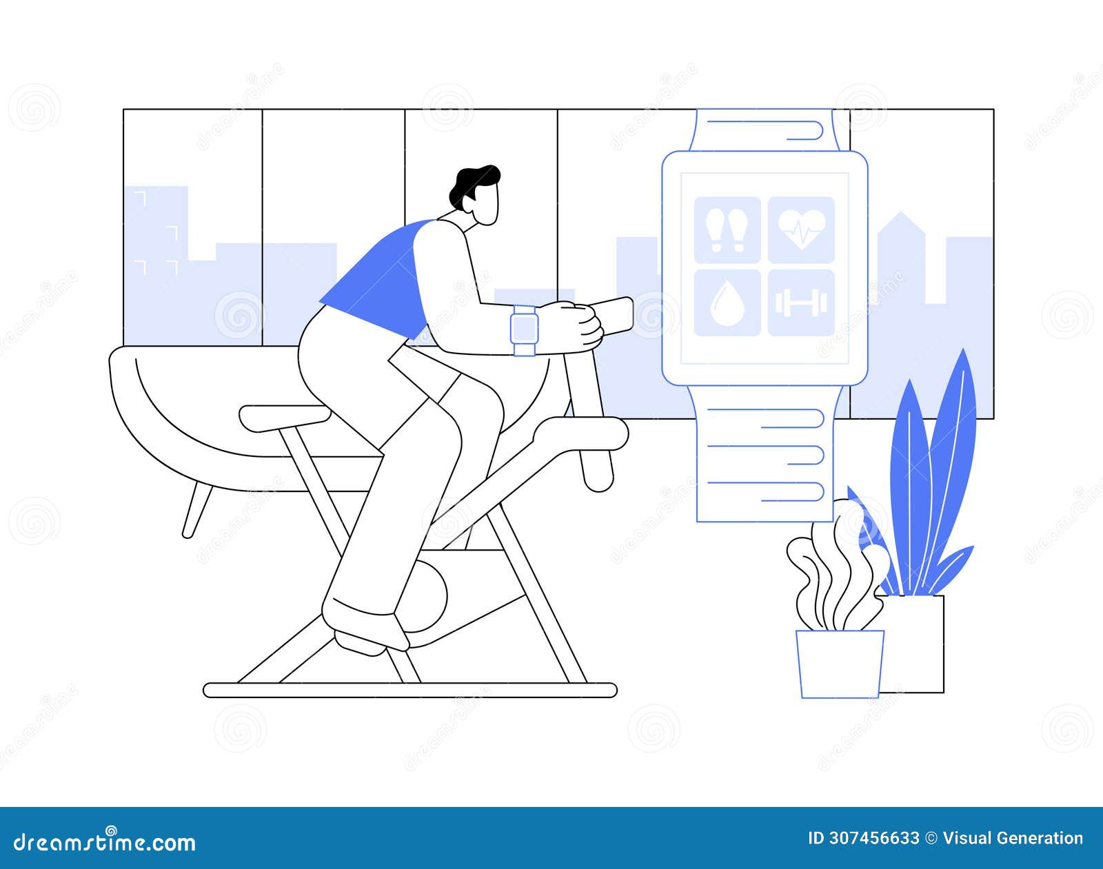 Smartwatch Activity Tracking Features Isolated Cartoon Vector ...