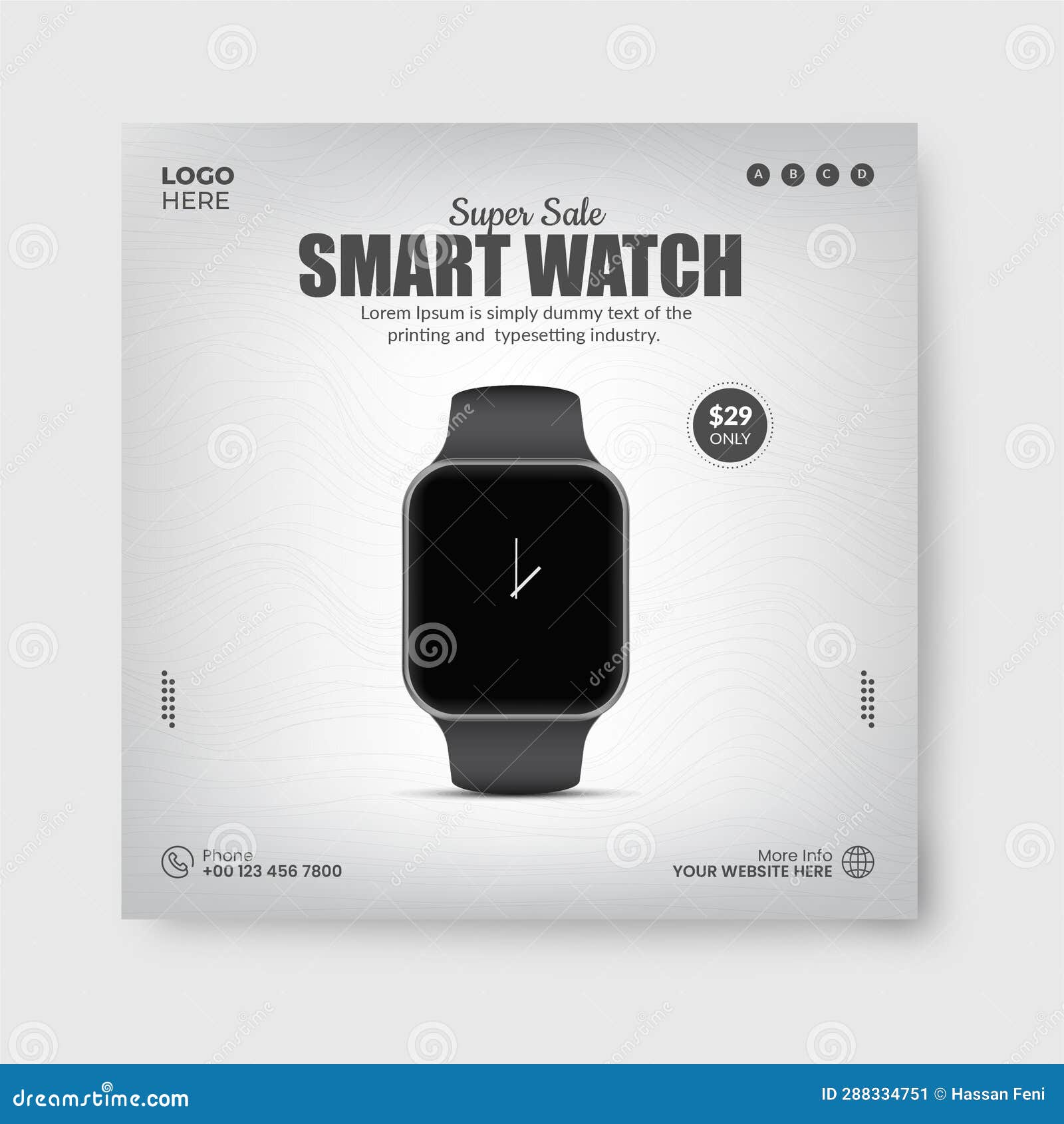 Smart Watch Banner Design for Social Media Ads and Web Banner Stock ... Smart Watch Banner Design for Social Media Ads and Web Banner Stock ...