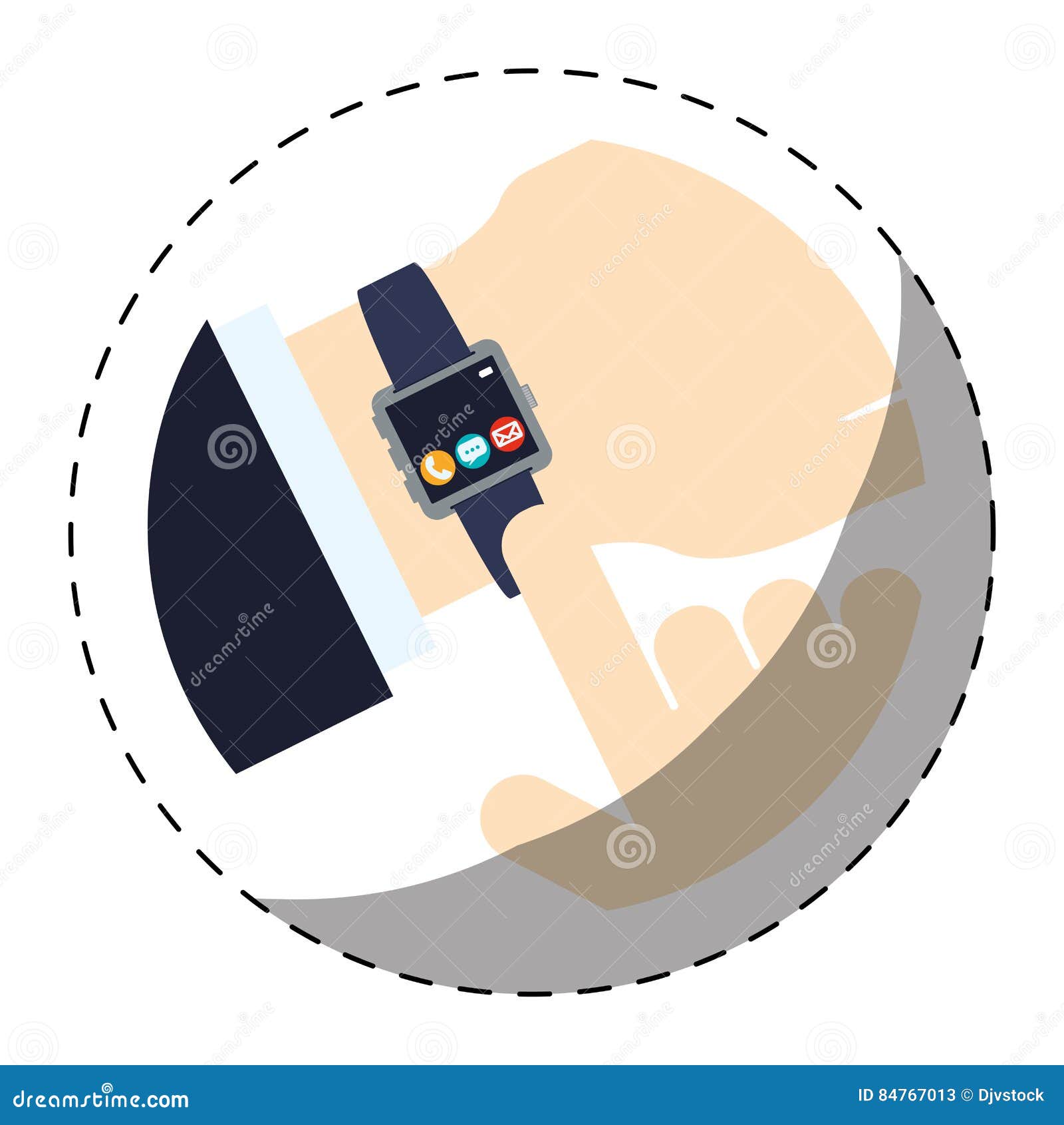 Smartwatch Button Thumbnail Icon Image Stock Illustration ...