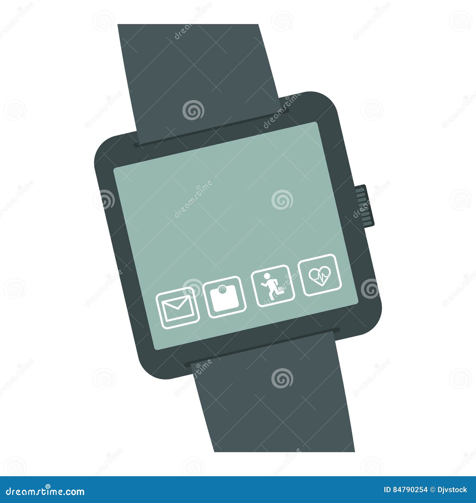 Smartwatch Button Thumbnail Icon Image Stock Illustration ...