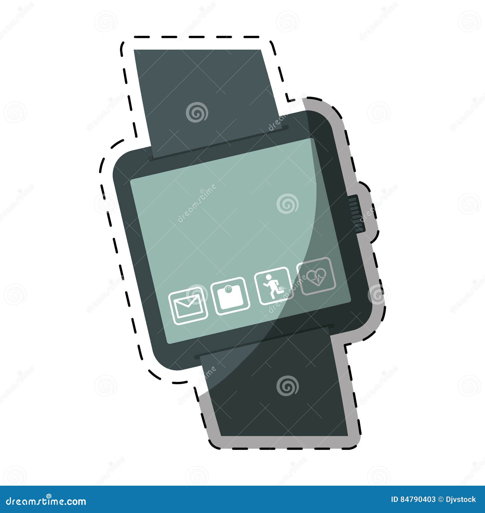 Smartwatch Button Thumbnail Icon Image Stock Illustration ...