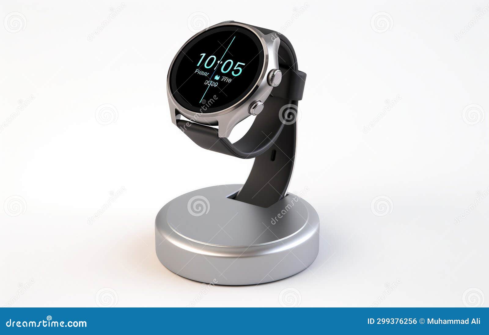Smartwatch Charging On Modern Docking Station With Futuristic Design ...