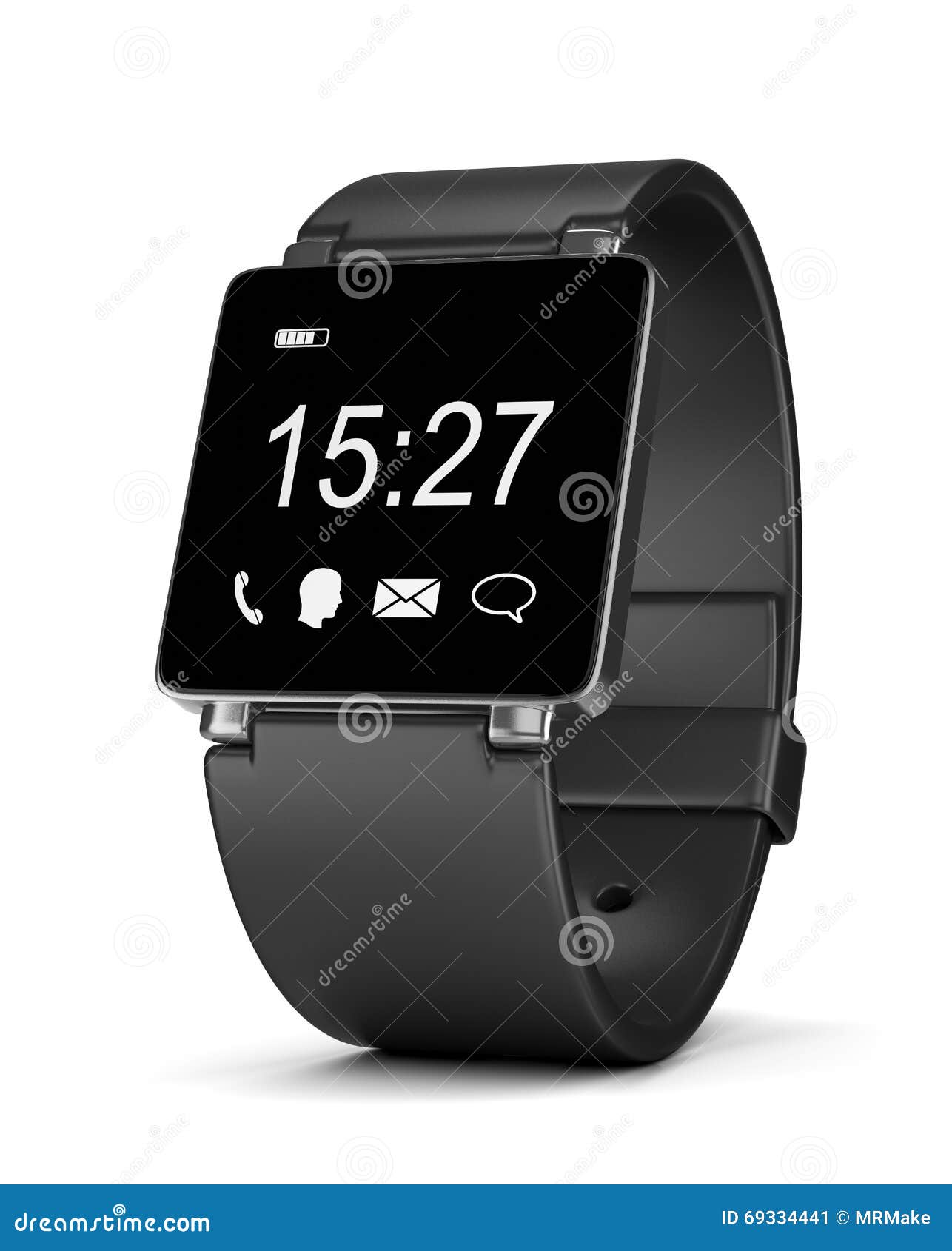 Smartwatch Digital Klocka På Vit Stock Illustrationer - Illustration av ...