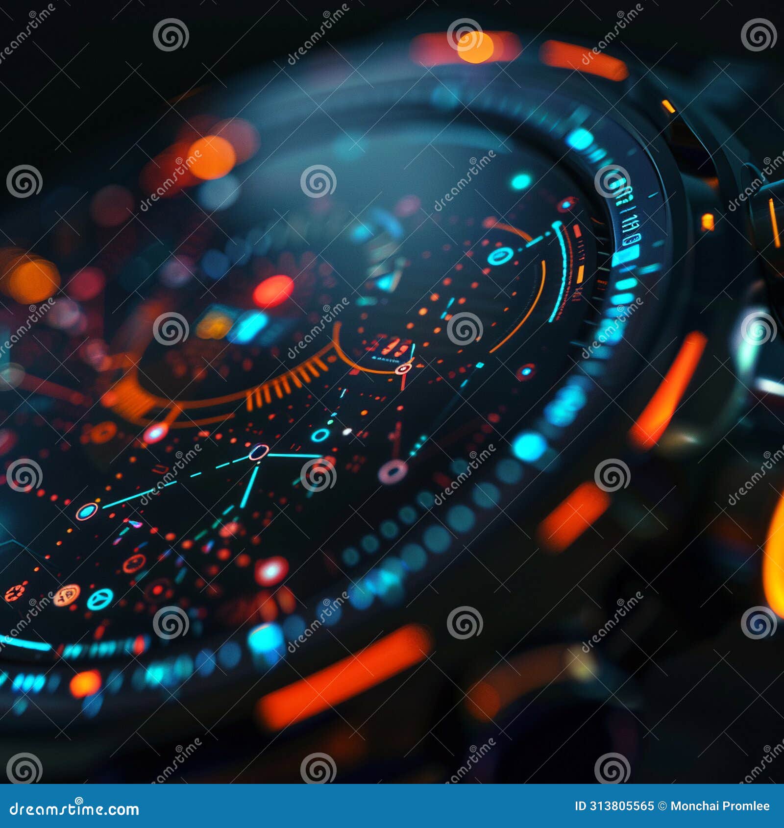 Smartwatch Displaying IoT Network Notifications, Close-up, Vibrant ...