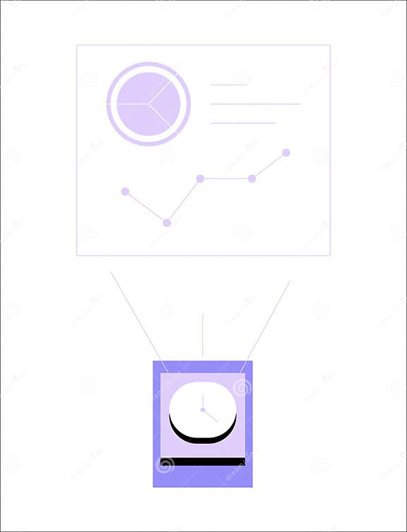 Smartwatch Displaying Projected Data in Flat Vector Illustration ...