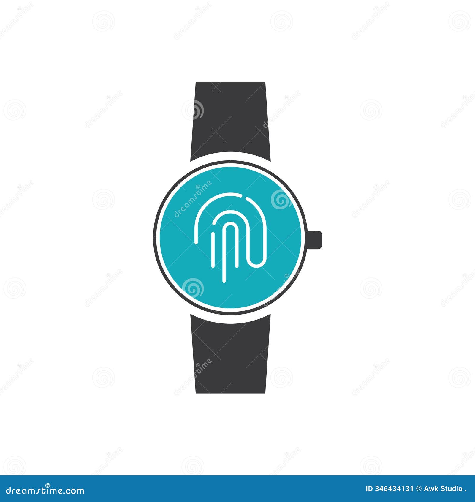 Smartwatch with Fingerprint Security Feature Stock Vector ...