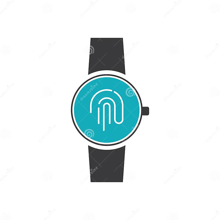 Smartwatch with Fingerprint Security Feature Stock Vector ...