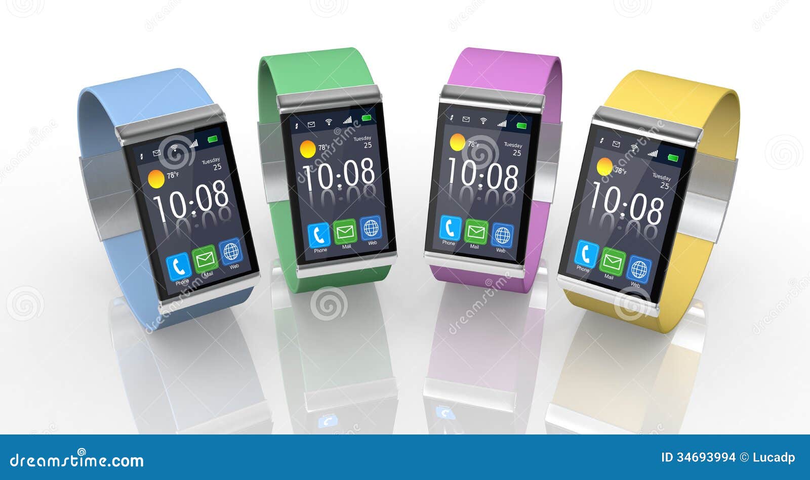 Smartwatch stock illustration. Illustration of modern - 34693994