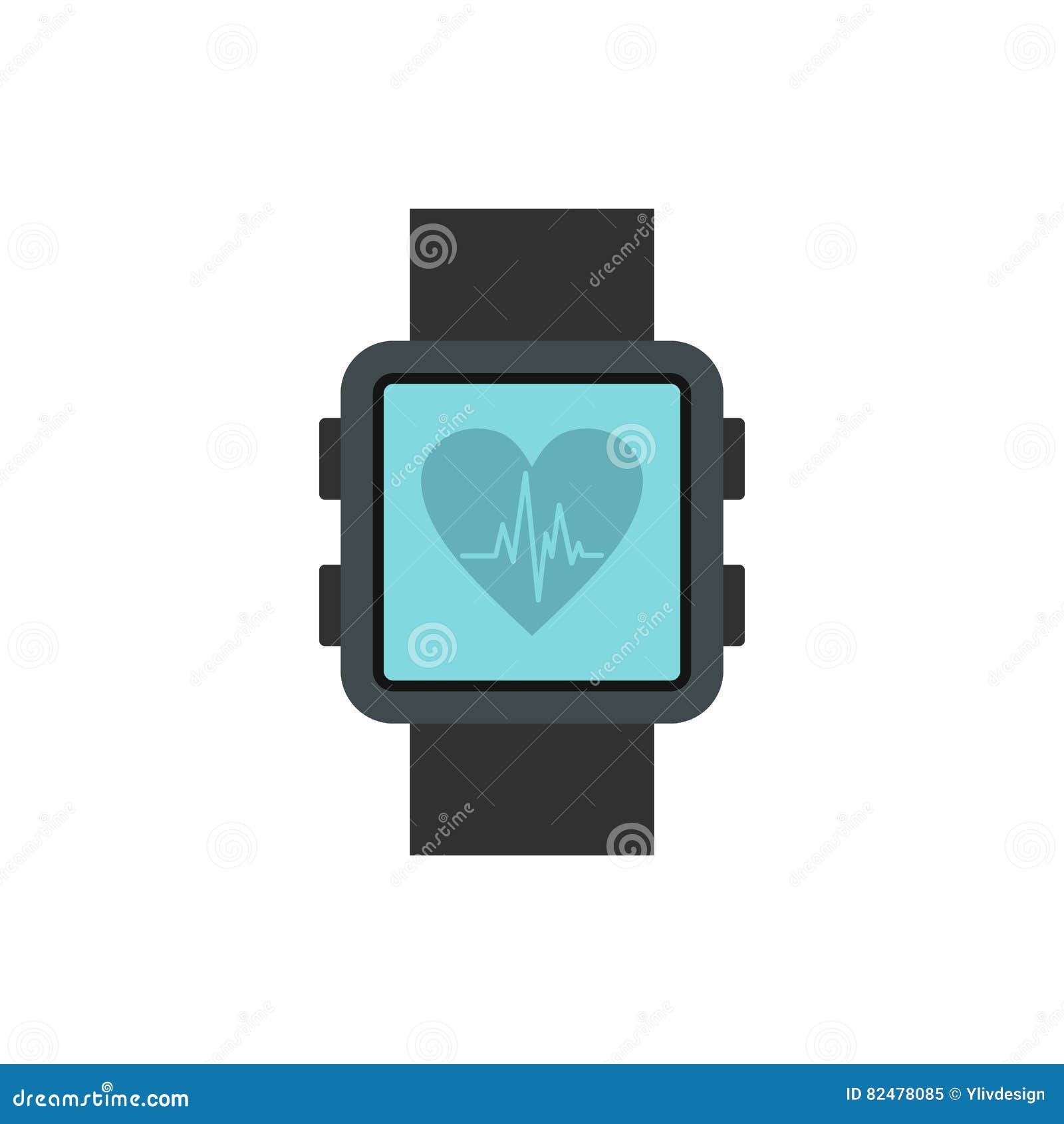 Smartwatch Icon in Flat Style Stock Vector - Illustration of bangle ...