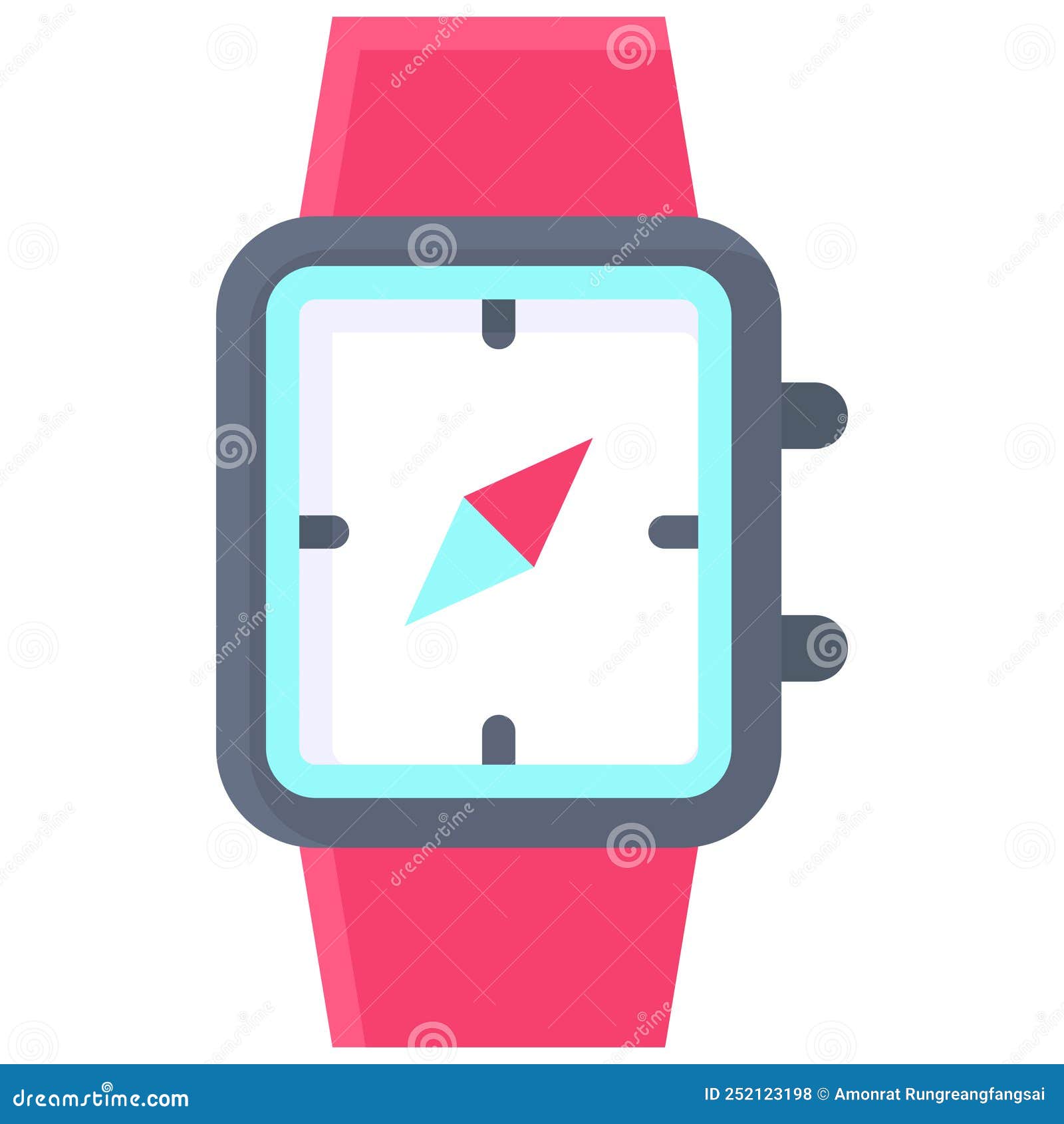 Smartwatch Icon, Location Map and Navigation Vector Stock Vector ...