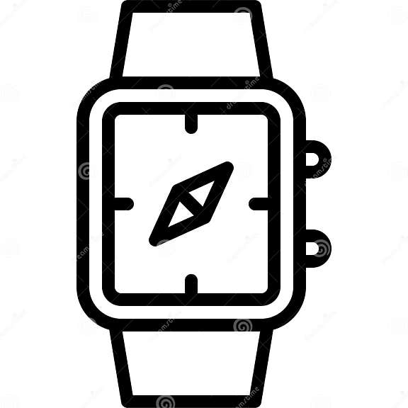 Smartwatch Icon, Location Map and Navigation Vector Stock Vector ...