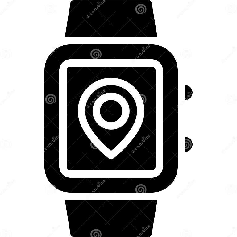 Smartwatch Icon, Location Map and Navigation Vector Stock Vector ...