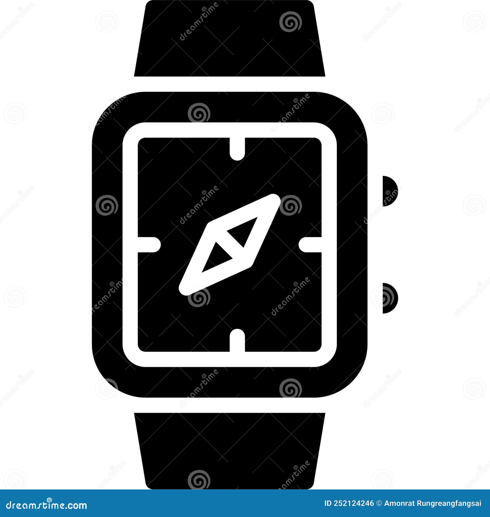 Smartwatch Icon, Location Map and Navigation Vector Stock Vector ...