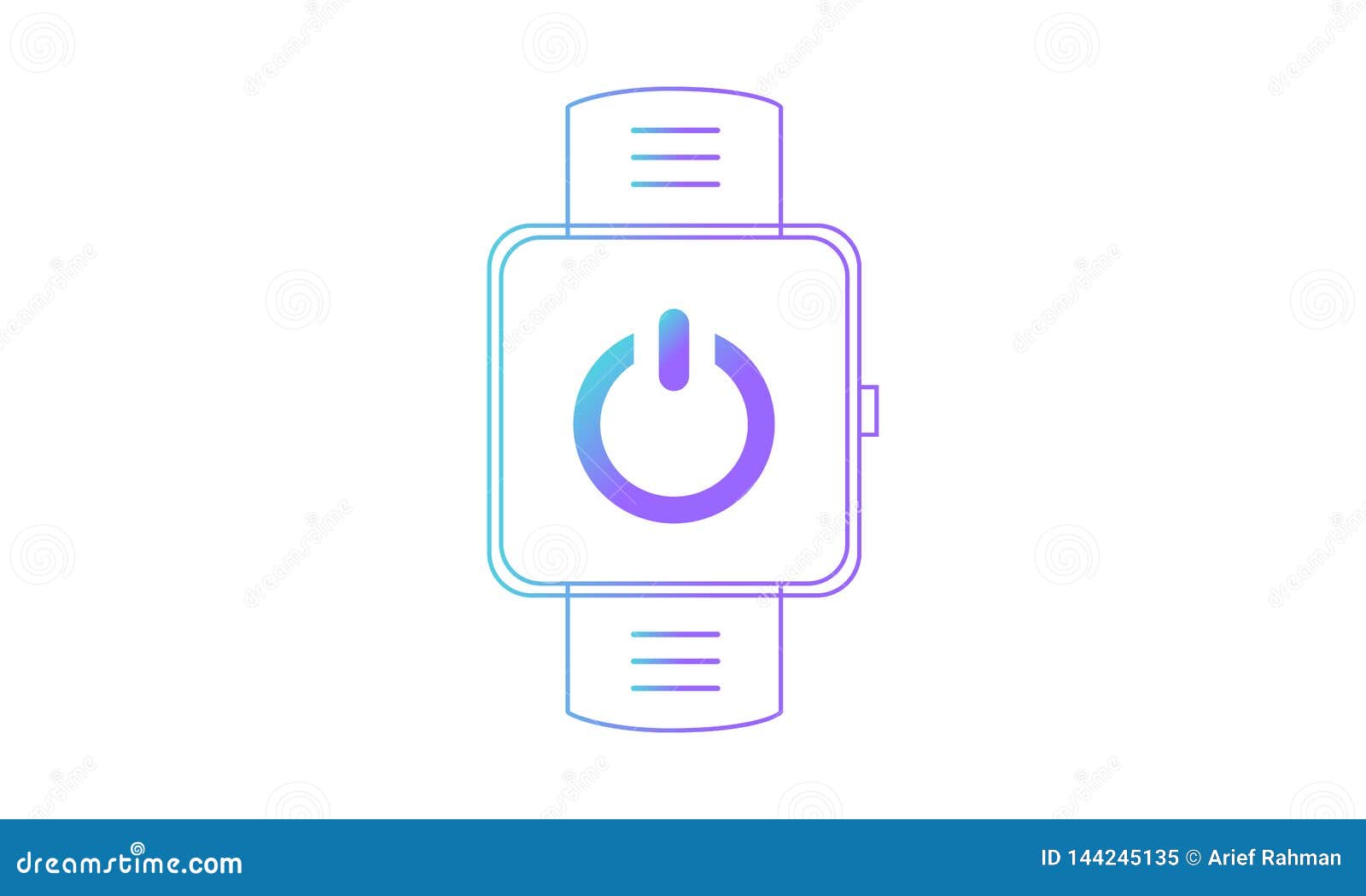 Smartwatch Icon, Smartwatch Power Icon. Gradient Style Vector Icon ...