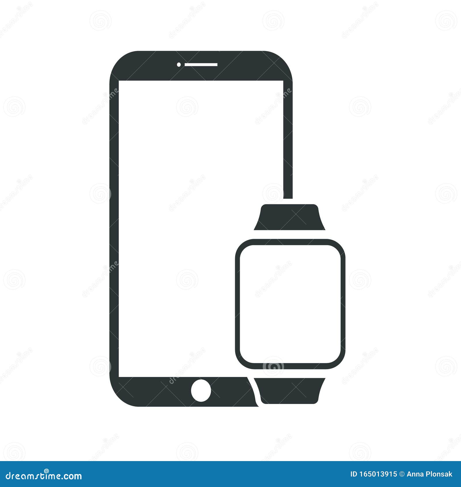 Smartwatch Icon,smartphone Icon Stock Illustration - Illustration of ...