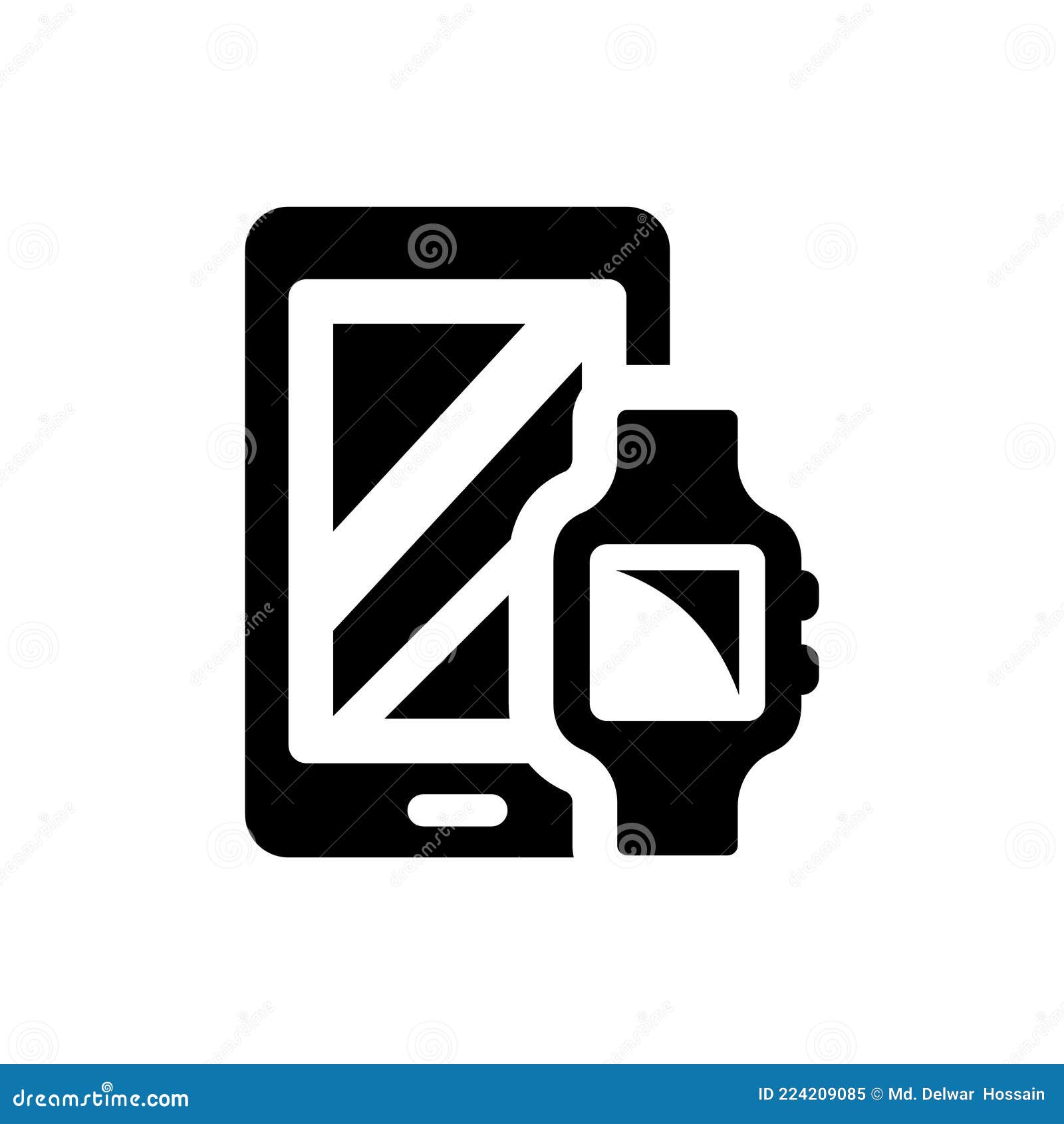 Smartwatch icon stock vector. Illustration of icon, smartwatch - 224209085