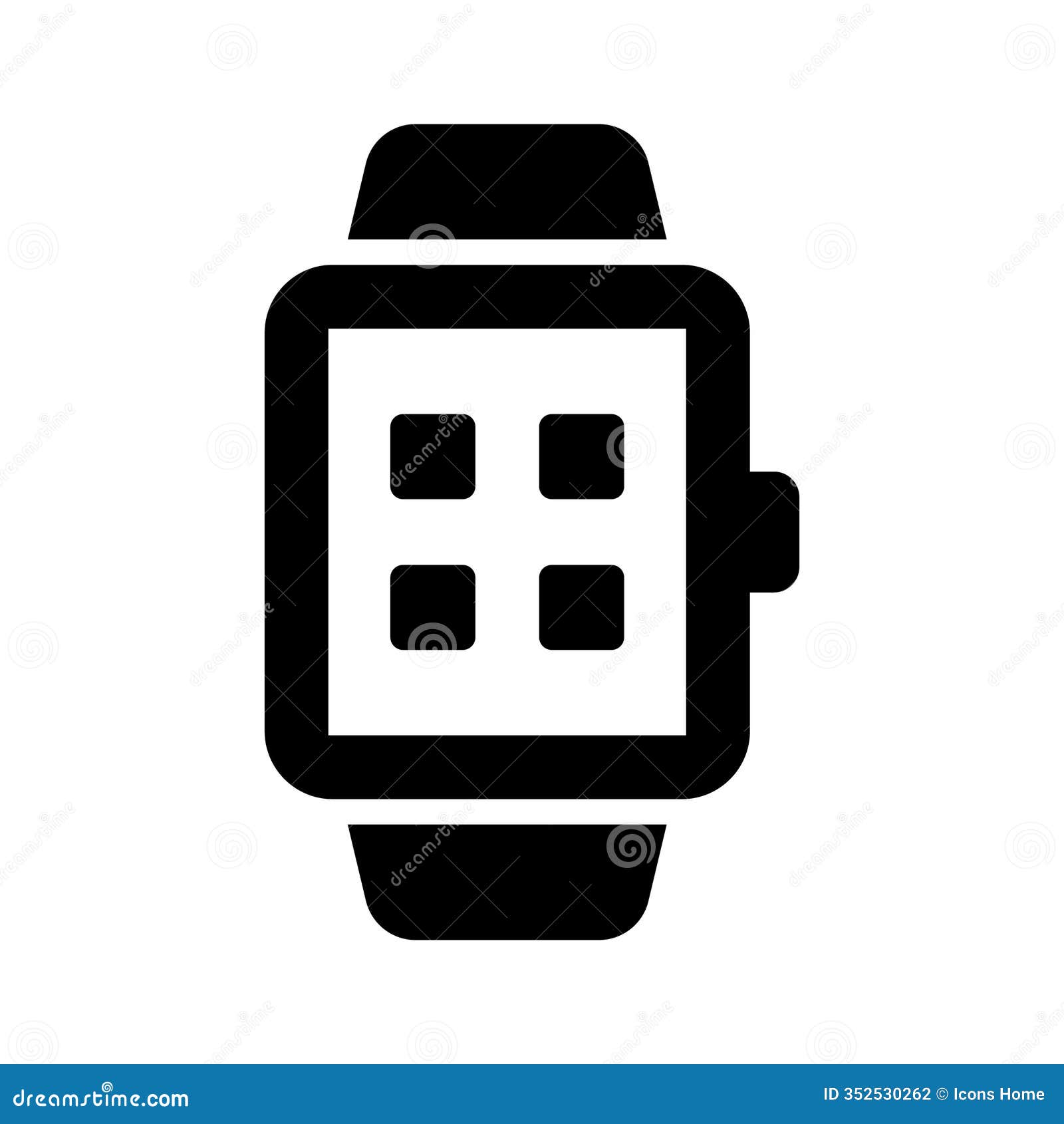 Smartwatch Icon for Wearable Device Time Management Stock Illustration ...