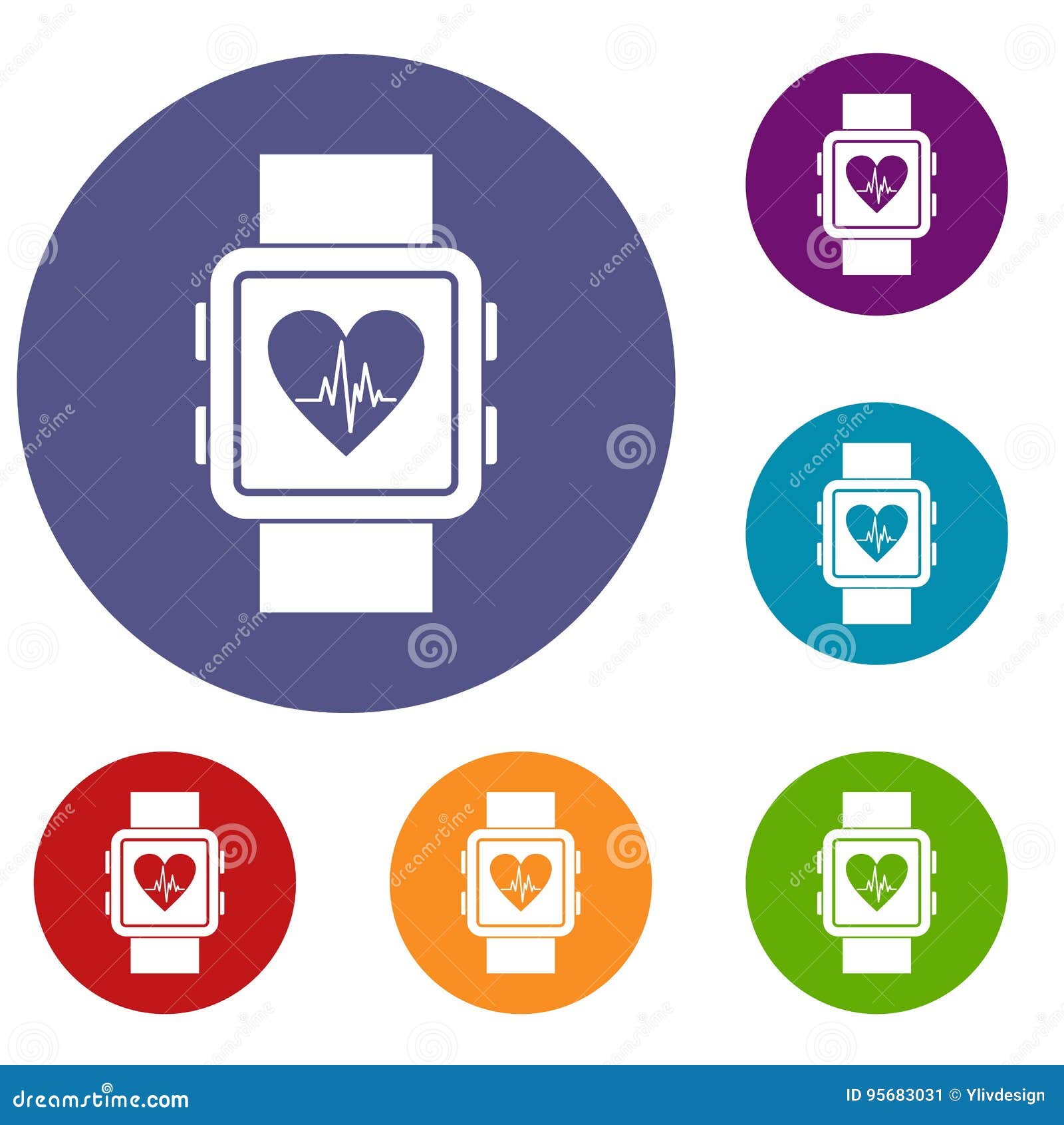 Smartwatch icons set stock vector. Illustration of innovation - 95683031