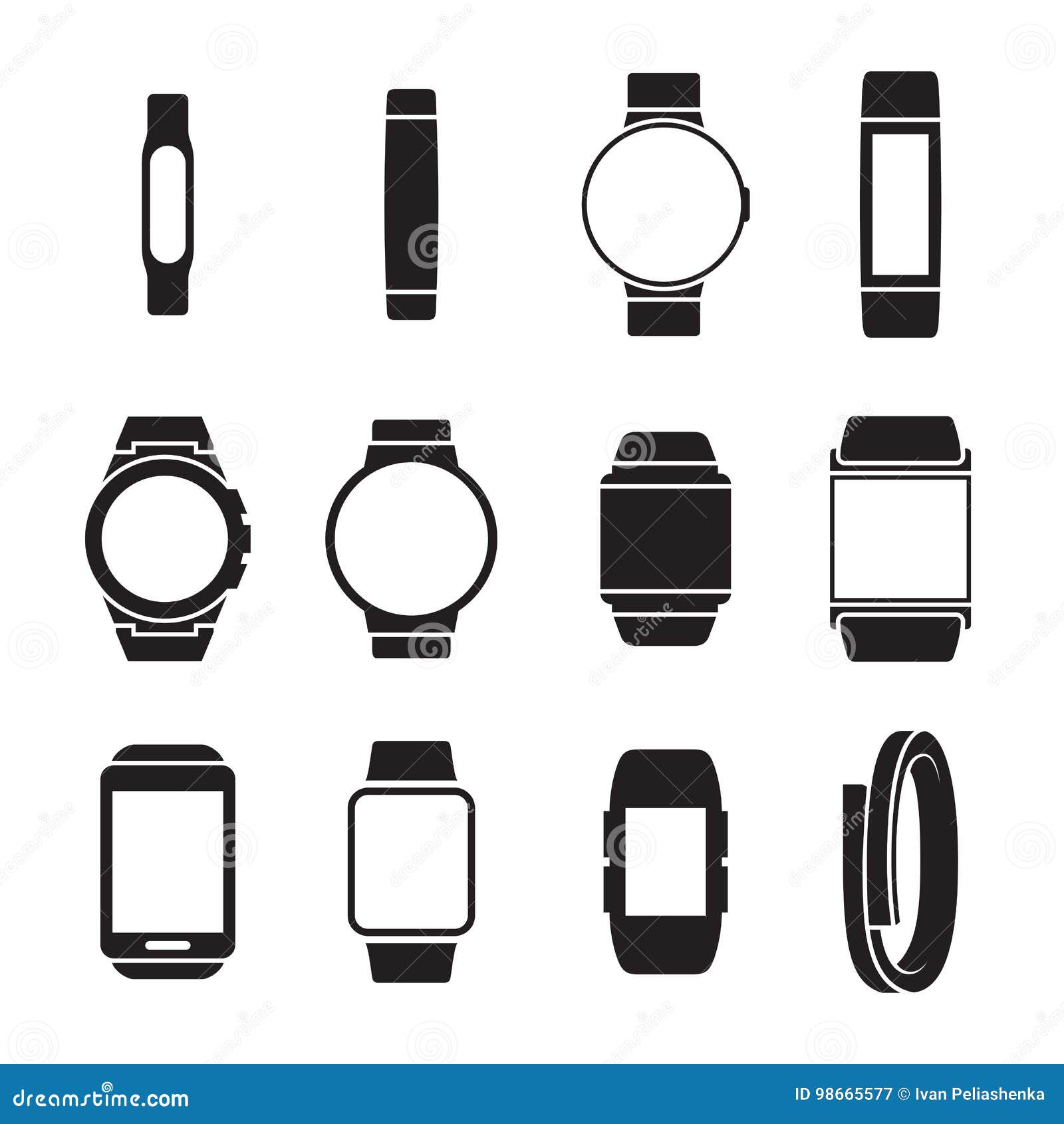 Smartwatch icons stock illustration. Illustration of notification ...