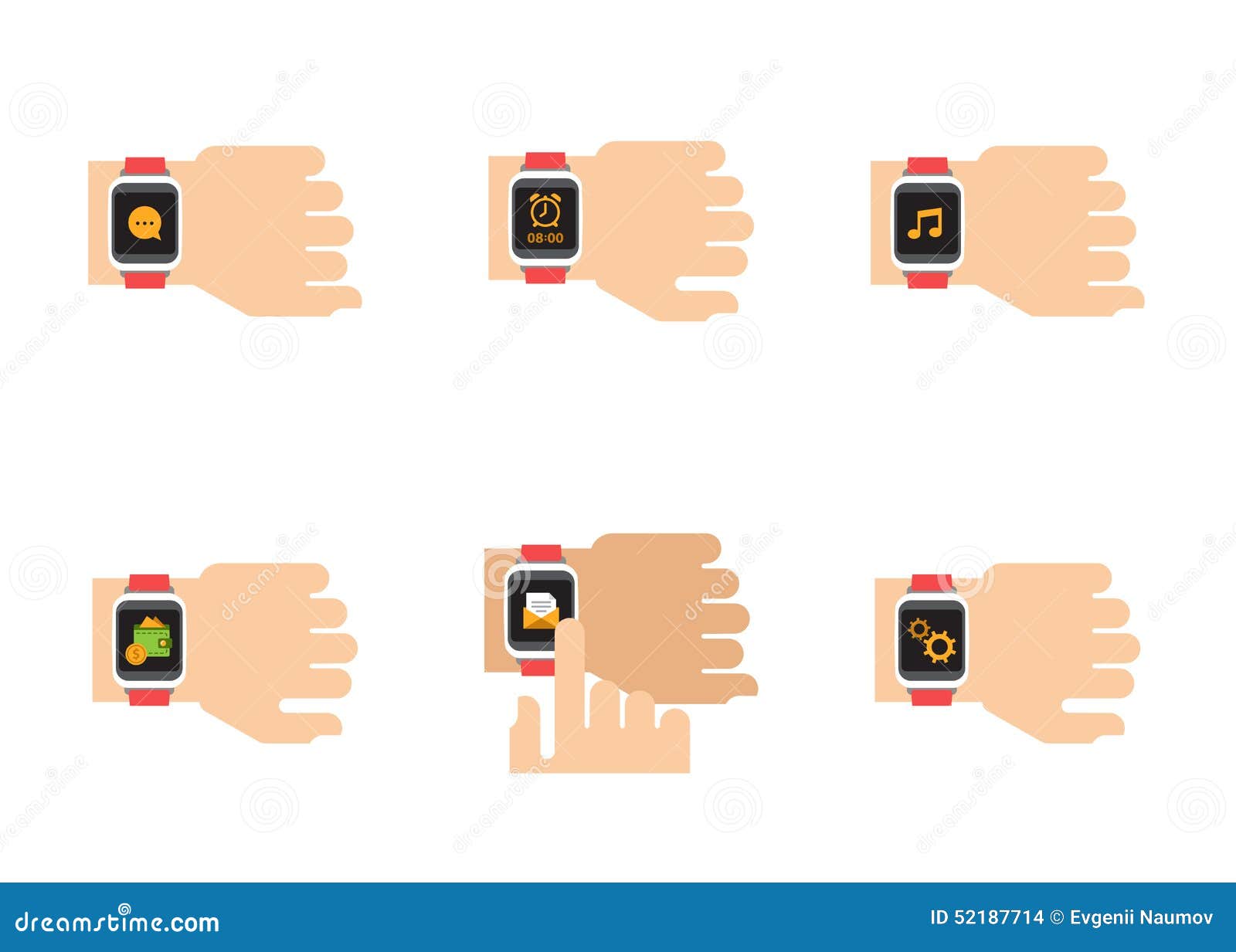 Smartwatch Icons. Vector Illustration of Smart Stock Vector ...