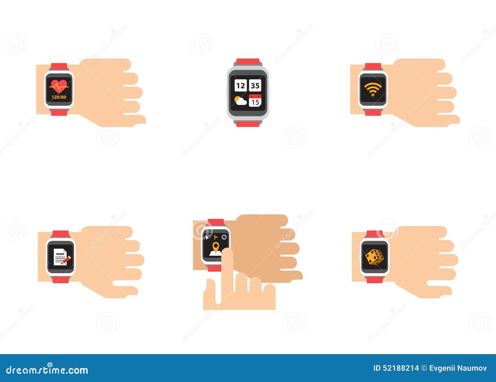 Smartwatch Icons. Vector Illustration of Smart Stock Vector ...