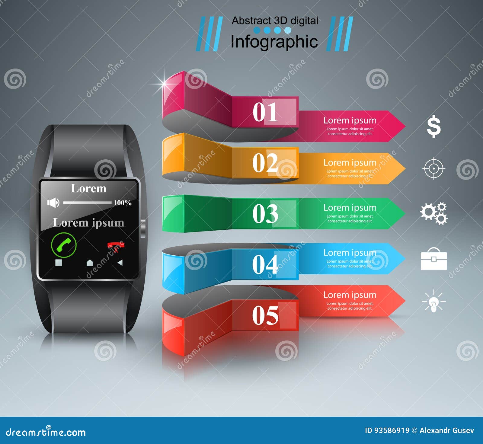 Smartwatch Ikona Abstrakt Infographic Ilustracja Wektor - Ilustracja ...