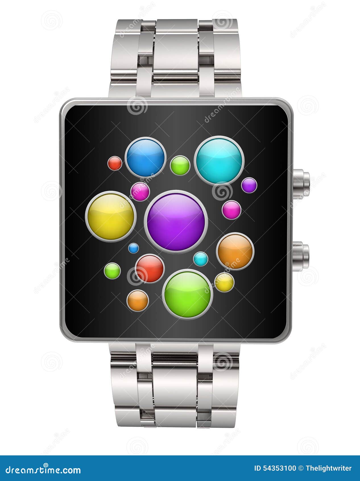 Smartwatch Isolated on White Stock Illustration - Illustration of ...