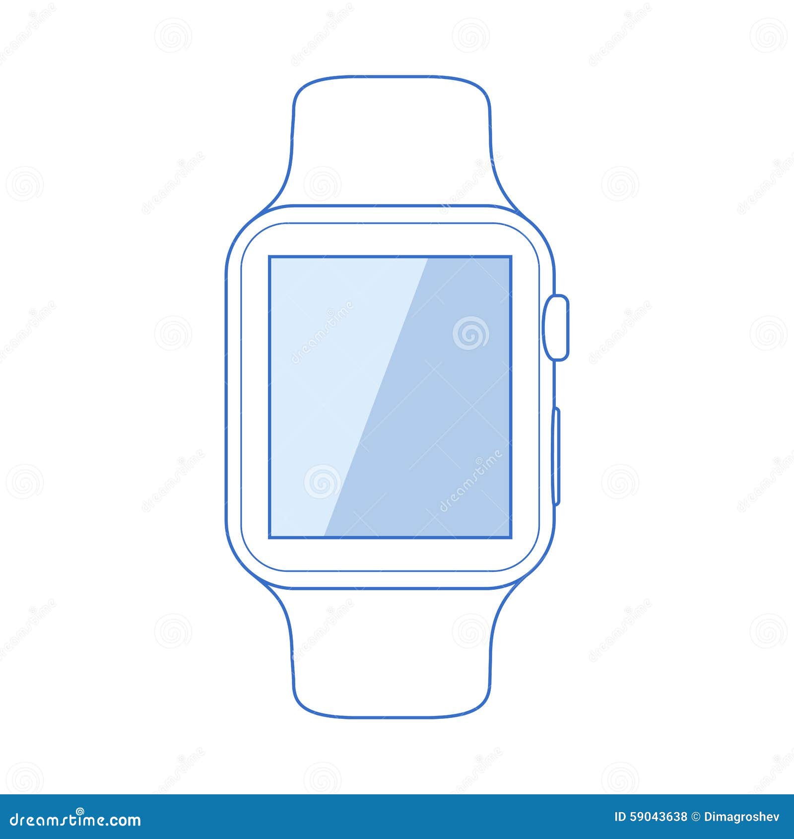 Smartwatch Line Art Symbol on White Background Stock Illustration ...
