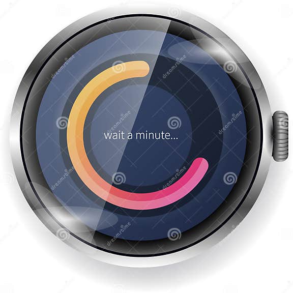 Smartwatch Loading Screen UI with Colorful Circular Progress Bar and ...