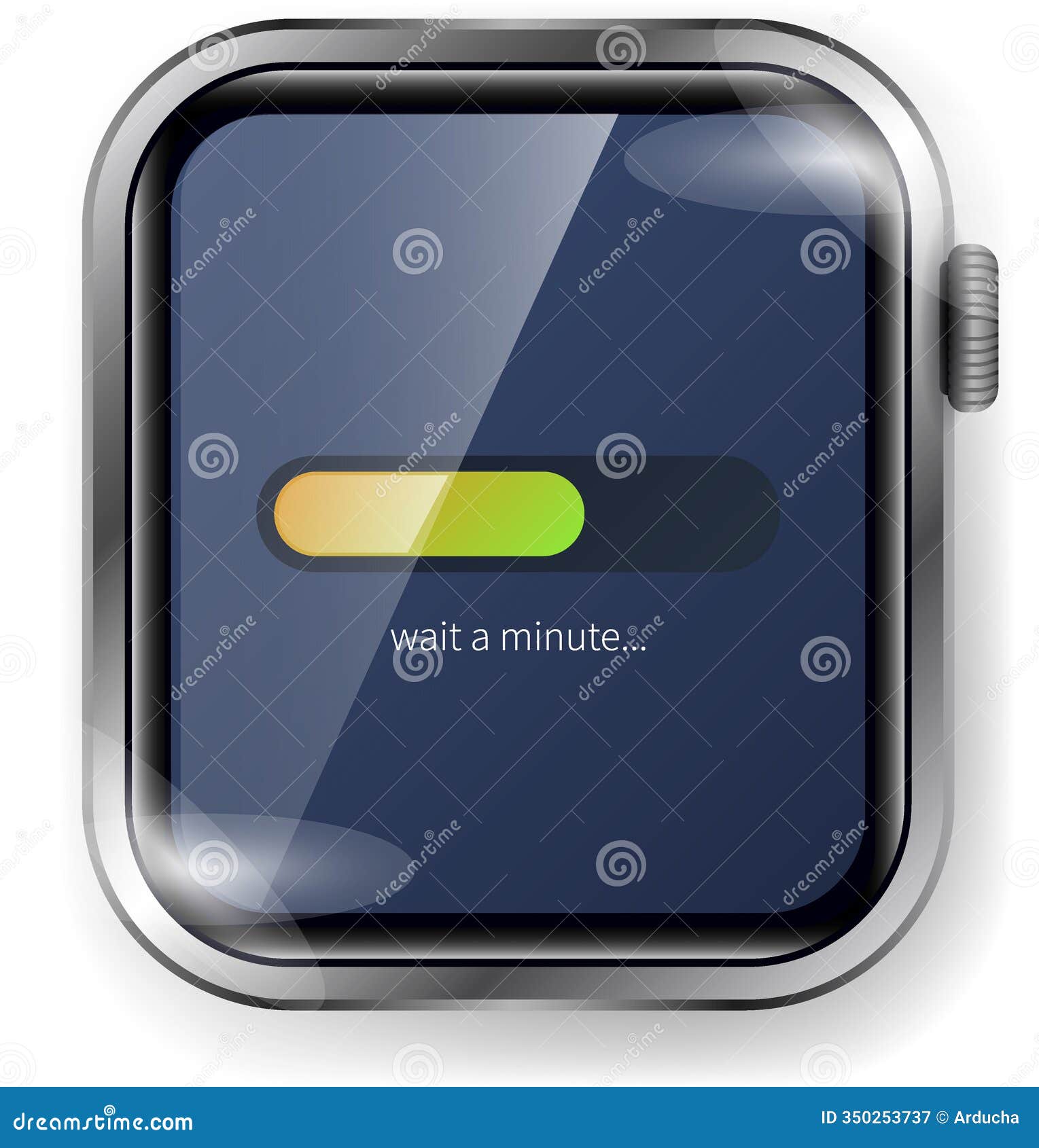 Smartwatch Loading Screen UI with Colorful Progress Bar and Wait ...